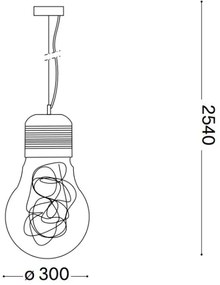Ideal Lux - Lustr na lanku 1xE27/60W/230V pr. 30 cm