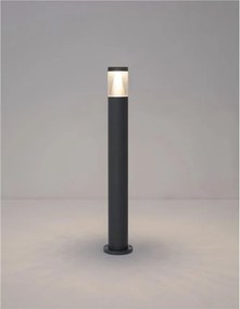NV 9905024 Venkovní sloupkové svítidlo ROCK černý hliník stříbrný hliník a čirý akryl LED 8W 3000K 220-240V 120st. IP65 - NOVA LUCE