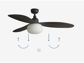 FARO 34301-11L - Str. ventilátor PALMA 1xE27/15W/230V hnědá pr. 129 cm IP44 + DO