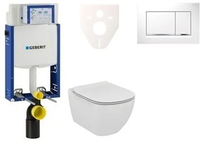 Cenově zvýhodněný závěsný WC set Geberit k zazdění + WC Ideal Standard Tesi 110.302.00.5NF5