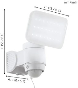 Eglo 98196 - LED Solární nástěnné svítidlo se senzorem CASABAS LED/3,7V IP44