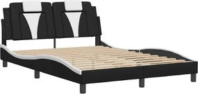 Rám postele Viana bez matrace černý a bílý 140 x 200 cm umělá kůže 3208101