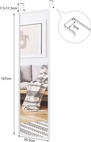 Costway Po celé délce Zrcadlo Nástěnné Zrcadlo Dveřní Zrcadlo Po celé délce