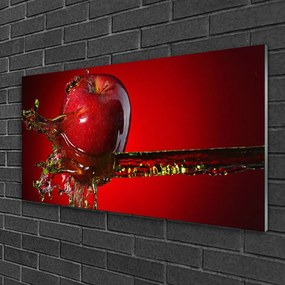 Obraz na skle Jablko Voda Kuchyně 100x50 cm