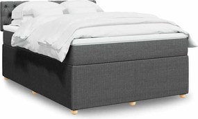 Box spring postel s matrací tmavě šedá 140x200 cm textil 3289787