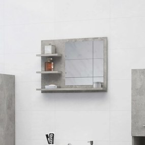 Koupelnové zrcadlo betonově šedé 60 x 10,5 x 45 cm dřevotříska - Default Title