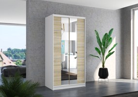 ADRK Furniture Posuvná skříň se zrcadlem KSAWER 100 SW-KSA-W+S-100+A632