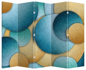 Paraván - Abstrakce kruhy (210x170 cm)
