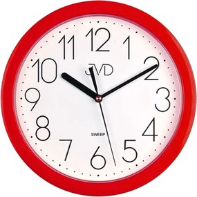 JVD Červené netikající tiché nástěnné hodiny JVD HP612.2