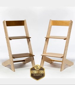 Lucas Wood Style - rostoucí židle EASY LINE zvýhodněný set 2 ks -  kaštan + přírodní
