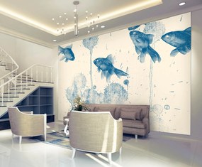 Malvis ® Tapeta modré rybky Vel. (šířka x výška): 216 x 140 cm