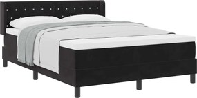 Postel s boxspringem s čelo Černý 190 x 140 cm samet 3341410