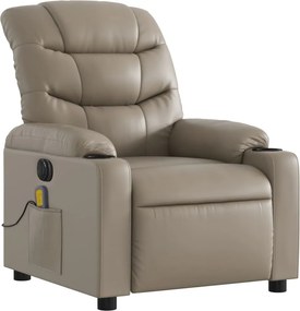 Elektrické masážní polohovací křeslo cappuccino umělá kůže 3206598