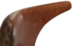 ​​​​​Dan-Form Hnědá kožená jídelní židle DAN-FORM Dolphin s chromovanou podnoží