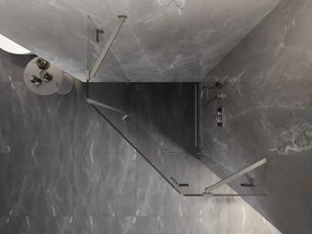 Mexen Lunar, výklopný pětiúhelníkový sprchový kout pravý 100 x 100 cm, 8mm čiré sklo, ocelový profil, 831-100P-100L-97-00-P