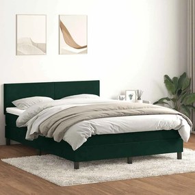 Box spring postel s matrací tmavě zelená 160x220 cm samet 3316074
