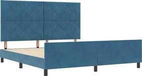 Postel s boxspringem s čelo Tmavě modrá 180 x 200 cm samet 3345027