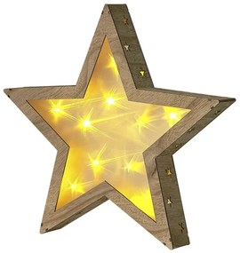 Vánoční hvězda ze světlého dřeva s LED světly NASTOLA Beliani