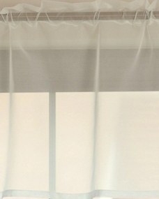 Krátká záclonka voálová na metry - výška 50 cm + 2,5 cm volánek barva krémová látka poloprůhledná, lesklé
