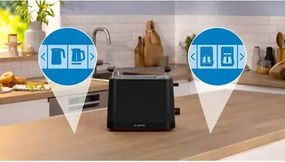 Bosch MyMoment TAT3M123 černá / Topinkovač / 950 W / 2 topinky / centr