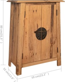 vidaXL Koupelnová odkládací skříňka masivní borovice 59 x 32 x 80 cm [246037]