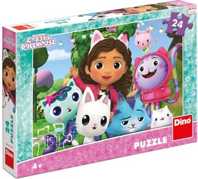 DINO Puzzle Gábi na zahradě (Gabbys Dollhouse) 26x18cm skládačka 24 dílků dn351707
