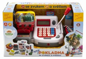 Teddies Pokladna digitální 30 cm s doplňky, se zvukem a světlem, na baterie