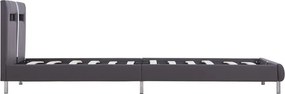 Rám postele s LED šedý umělá kůže 90 x 200 cm 280856