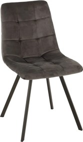 Šedá sametová jídelní židle Chair Morgan Grey - 45*54*86cm