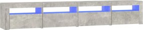 TV skříňka s LED osvětlením betonově šedá 240x35x40 cm 3152765
