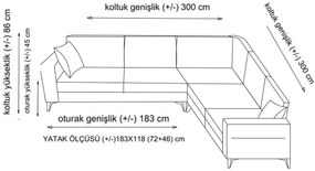 Hanah Home Rohová pohovka KRISTAL béžová
