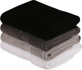 XXXLutz SADA OSUŠEK DO SPRCHY, 70/140 cm, šedá, černá, bílá, tmavě šedá 4dílné - Sady ručníků - 003808011119
