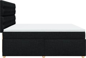 Box spring postel s matrací černá 200x200 cm textil 3291396