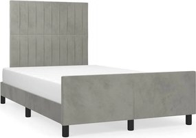 Rám postele bez matrace světle šedá 120 x 200 cm samet 3125867
