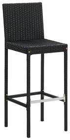 vidaXL Zahradní barové stoličky s poduškami 4 ks černé polyratan