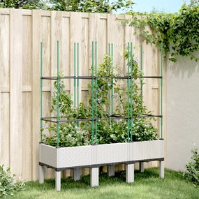 Zahradní truhlík s treláží bílý 120 x 40 x 142,5 cm PP