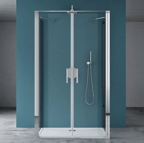 design sprchový kout RAVENA R66 - U-form CHROME 90-140cm