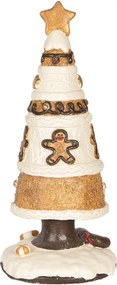 Béžová dekorace stromek s perníčky Christmas Tree - Ø 24*51 cm