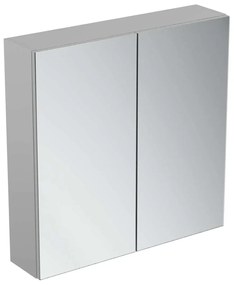 Ideal Standard Mirror&Light - Zrcadlová skříňka 70x70 cm, hliník T3590AL