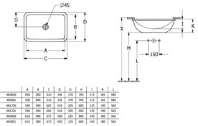 Villeroy & Boch 4A5601R1 - Zápustné umyvadlo LOOP&FRIENDS 45x28 cm keramika/bílá