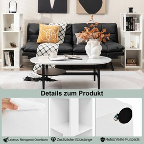 Costway Sada 2 dřevěných knihoven s ochranou proti převrácení, 3 úrovně, stojící