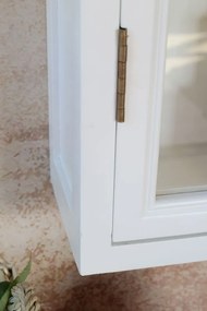 Bílá dřevěná nástěnná vitrína s policemi Marseille - 82*21*120 cm