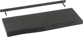 Černá nástěnná dřevěná police z mangového dřeva Gerard Mango S - 70*27*4cm