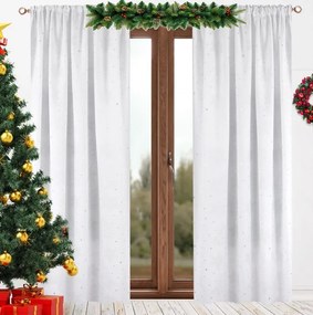 Vánoční dekorační závěs s řasící páskou XMAS TIME bílá vánoční stromky 145x250 cm (cena za 1 kus) MyBestHome