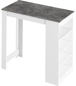 Kondela Barový stůl, bílá / beton, 117x57 cm, Austen