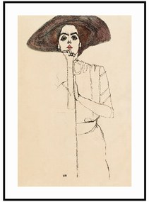 Plakát Egon Schiele - Portrét ženy 40 x 50 cm