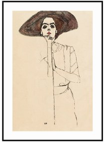 Plakát Egon Schiele - Portrét ženy A4 (21 x 29,7 cm)