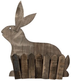 Hnědý dřevěný držák na květiny v motivu králíka  - 31*12*36 cm