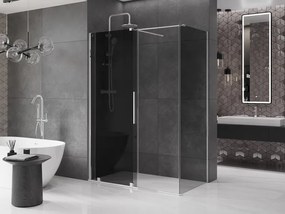Mexen Velar, sprchový kout s posuvnými dveřmi 150 x 80 cm, 8mm šedé sklo, chromová, 871-150-080-41-01
