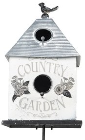 Zahradní dekorativní zápich ptačí budka Country Garden - 18*13*109 cm
